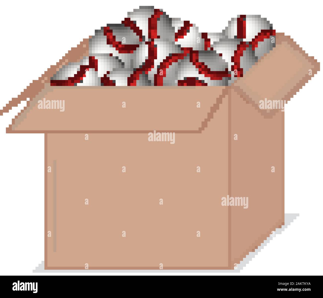 Box full of baseball balls on white background illustration Stock ...