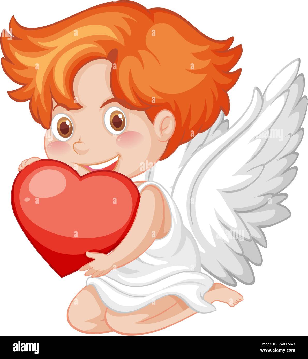 Valentine theme with cute cupid with heart illustration Stock Vector ...