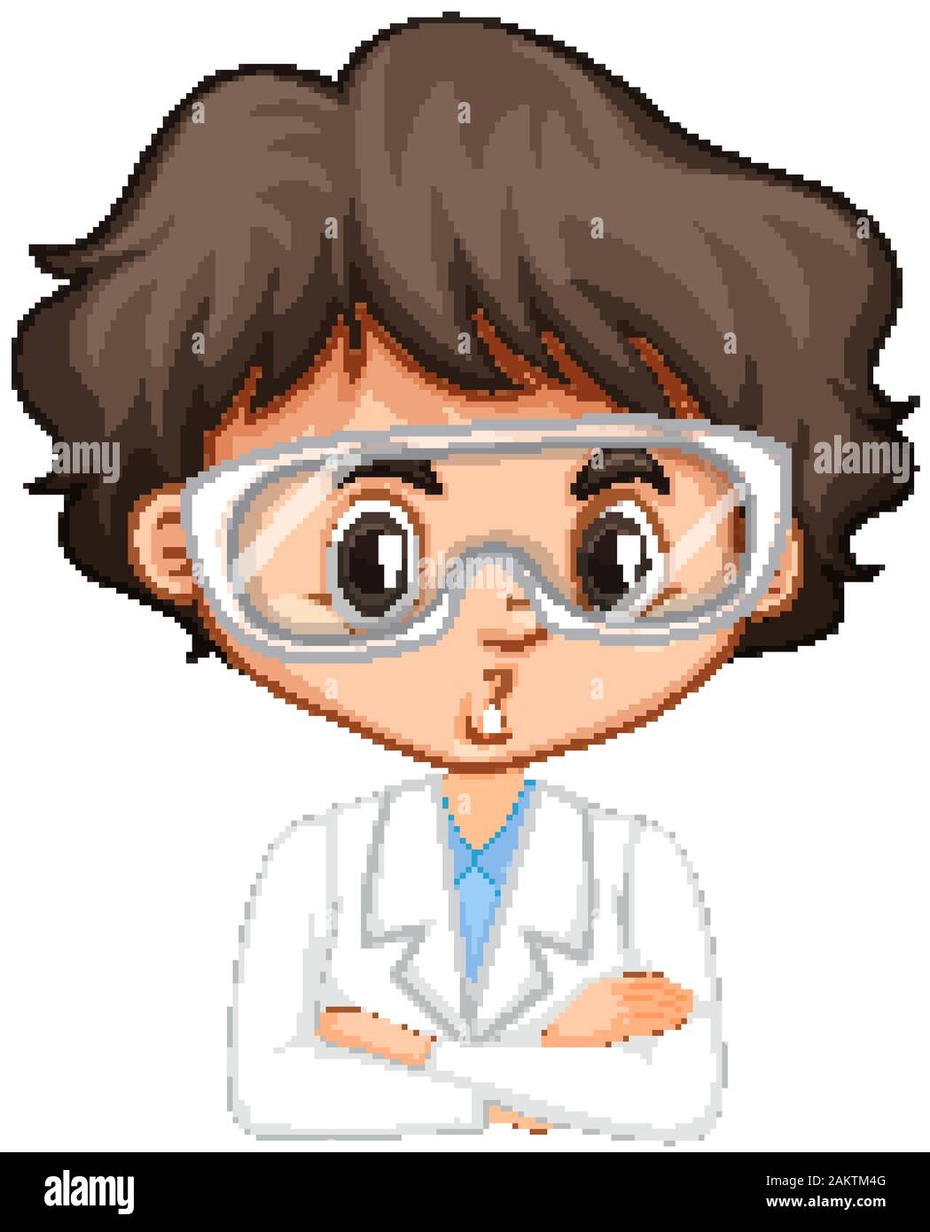 Boy in science gown on white background illustration Stock Vector Image ...