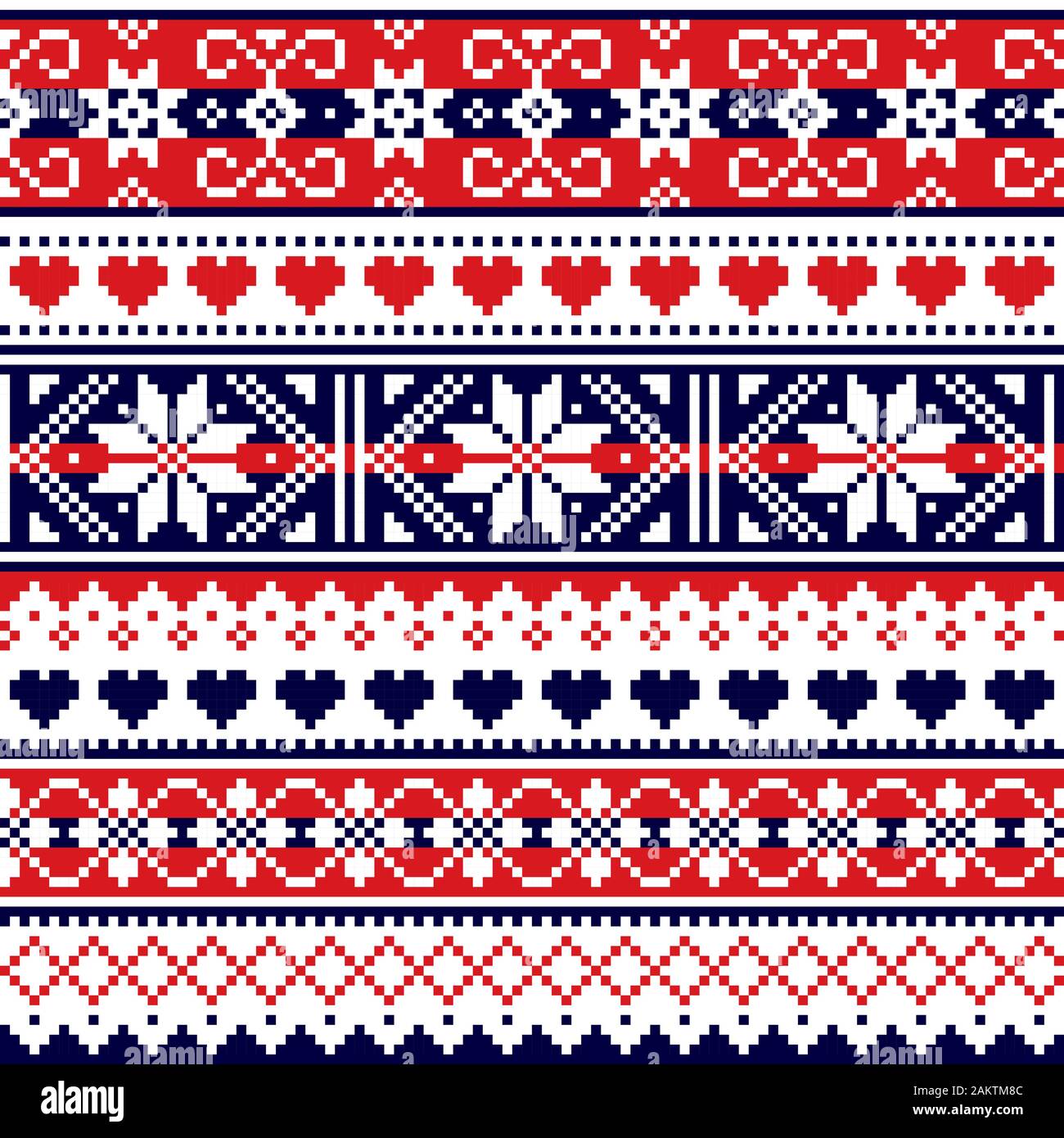 Scottish Fair Isle style traditional knitwear vector seamless pattern ...