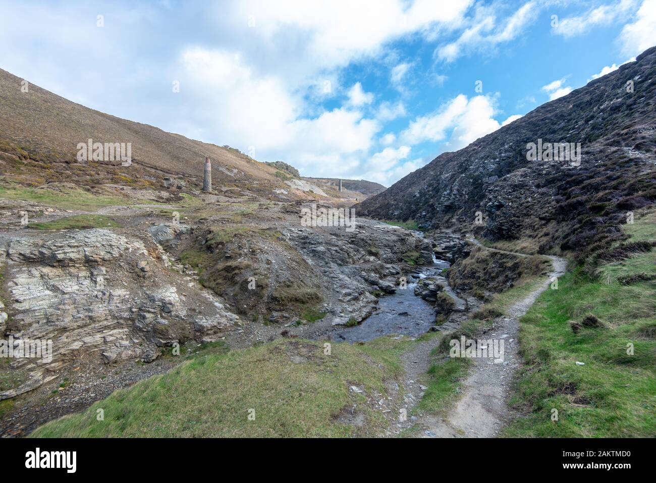 Old mine buildings in the Trevellas Valley near St Agnes, Cornwall,UK ...