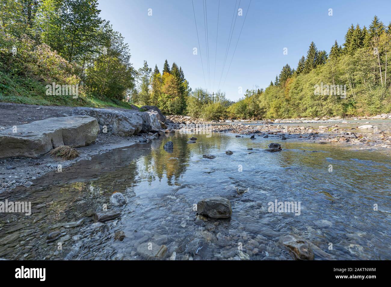 Front-View to Iller origin, where Trettach, Stillach und Breitach are ...