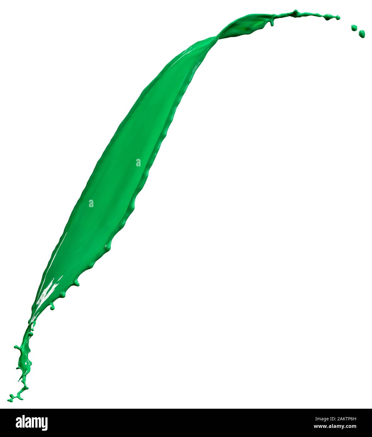 Beautiful green paint splashes isolated on white background Stock Photo ...