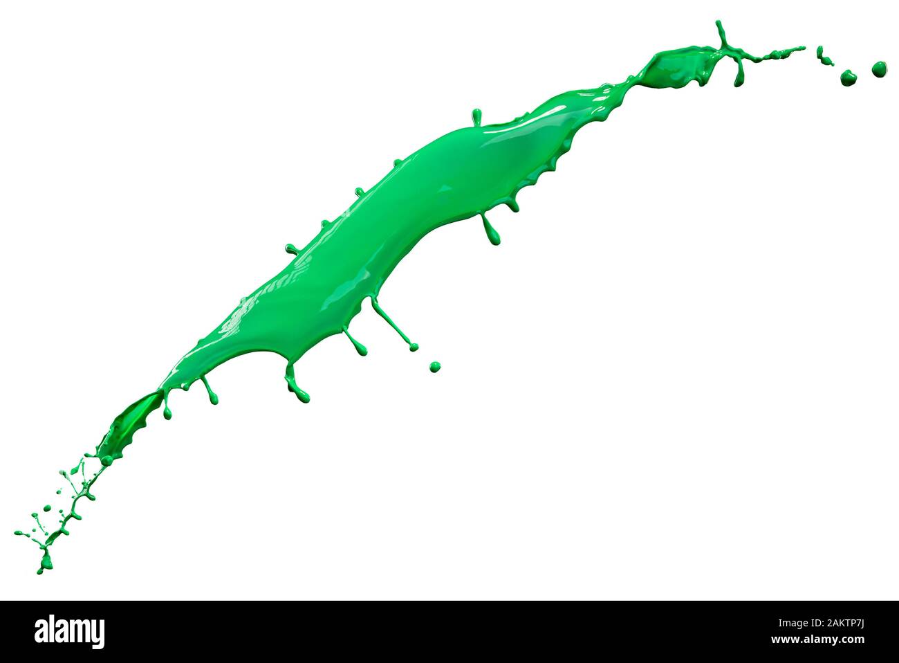 Beautiful collection of green paint splashes isolated on white ...