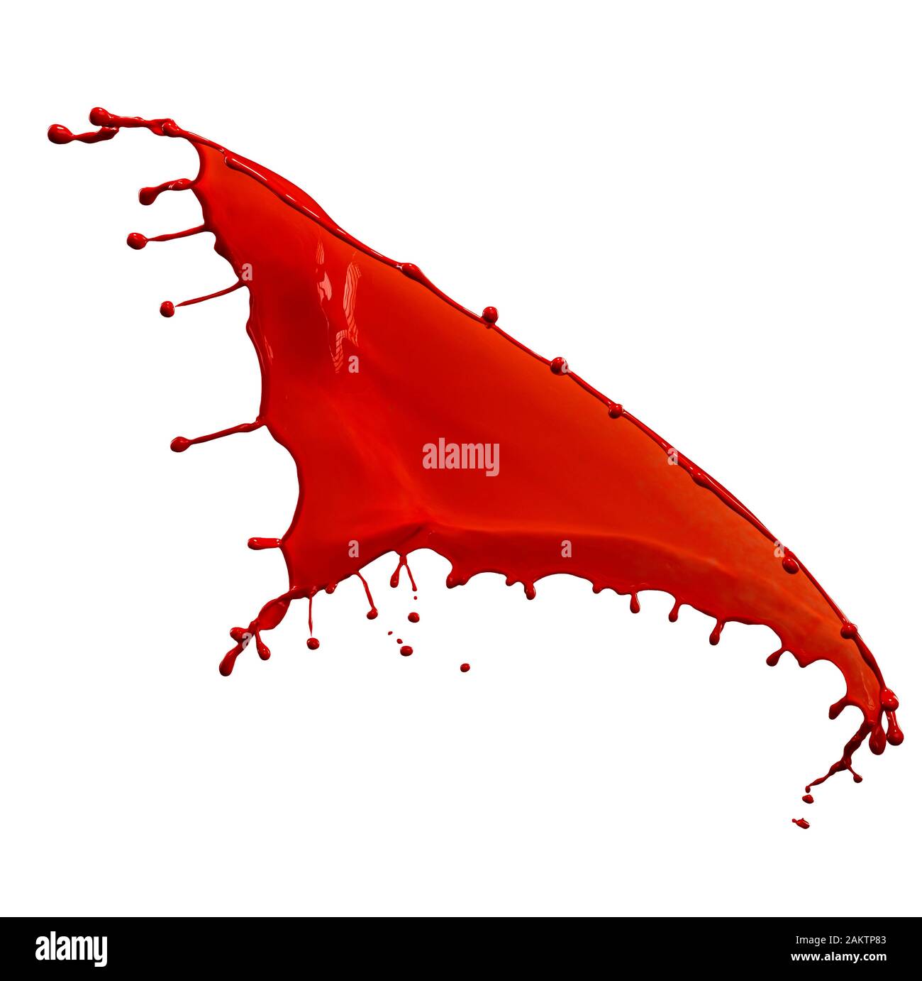 beautiful splashes of red paint isolated on white background Stock ...