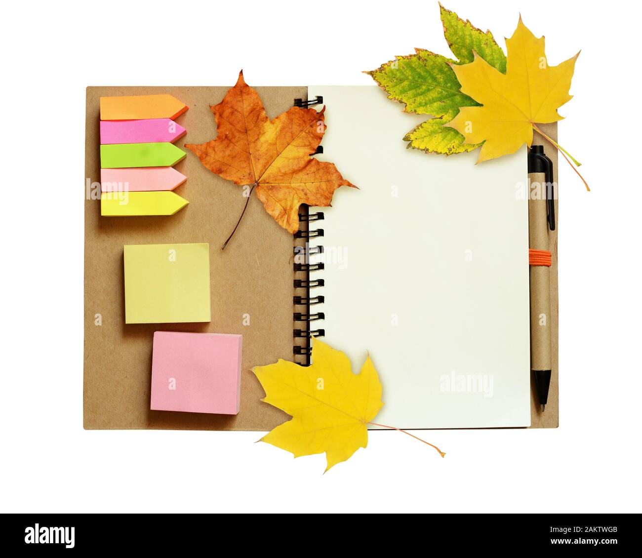 Opened book autumn leaves Cut Out Stock Images & Pictures - Alamy