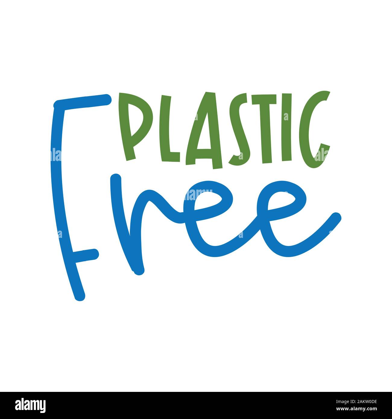 Plastic free - logo handwritten label. Lettering poster t-shirt textile ...