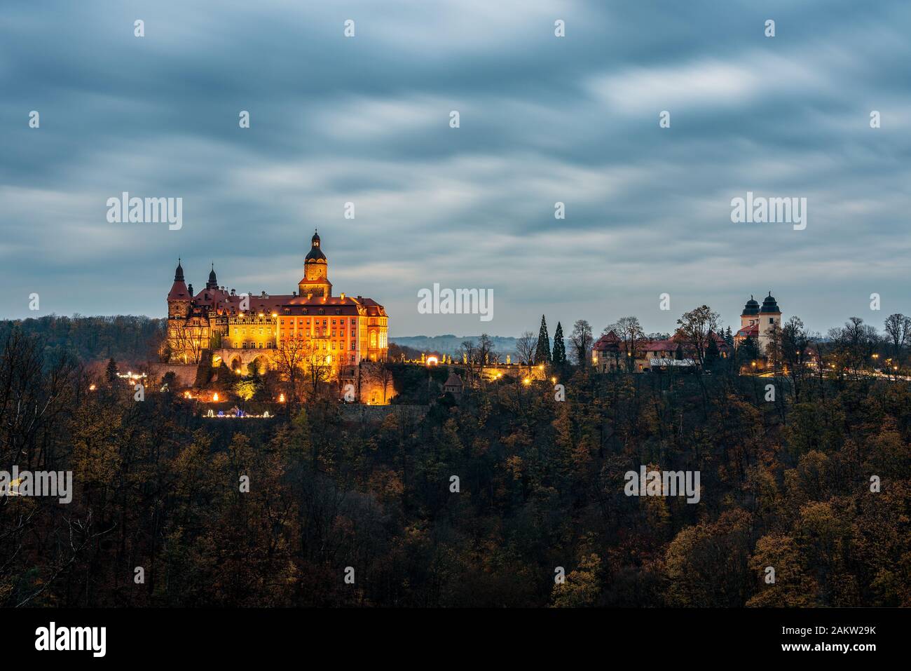 panoramic view of the Książ Castle, Poland Stock Photo - Alamy