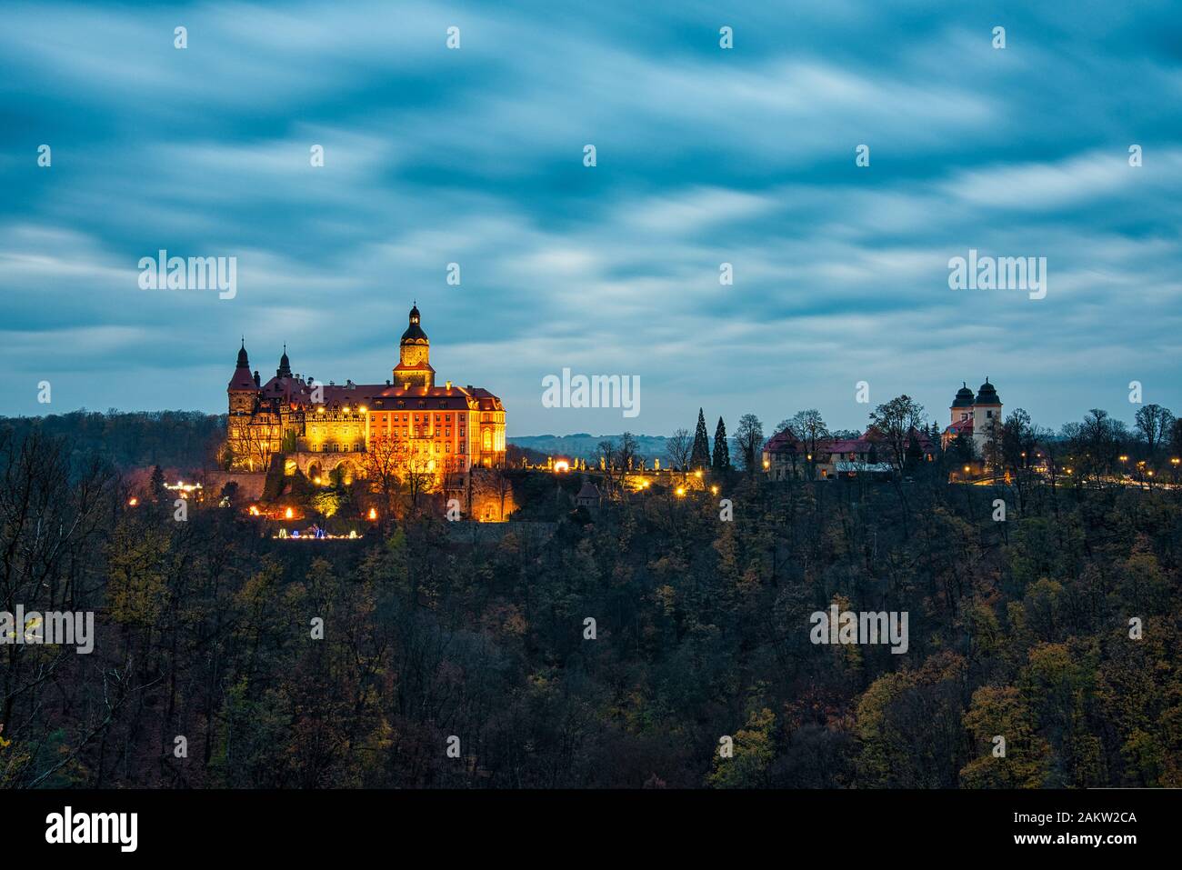 panoramic view of the Książ Castle, Poland Stock Photo - Alamy