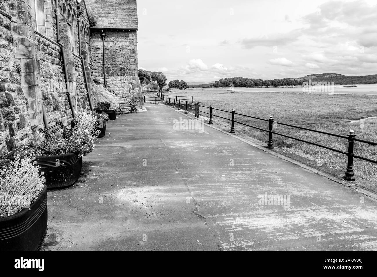 Walk pass the Grange-over-Sands station, Morecambe Bay, UK Stock Photo ...