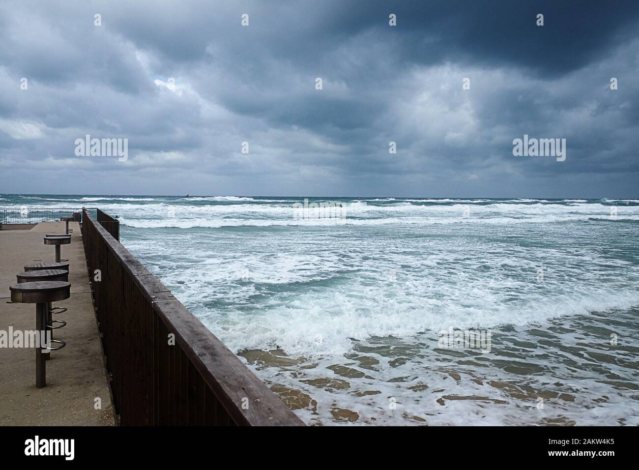 Sea - storm at winter weather Stock Photo - Alamy