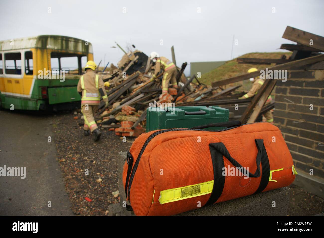 bus crash and explosion Stock Photo - Alamy