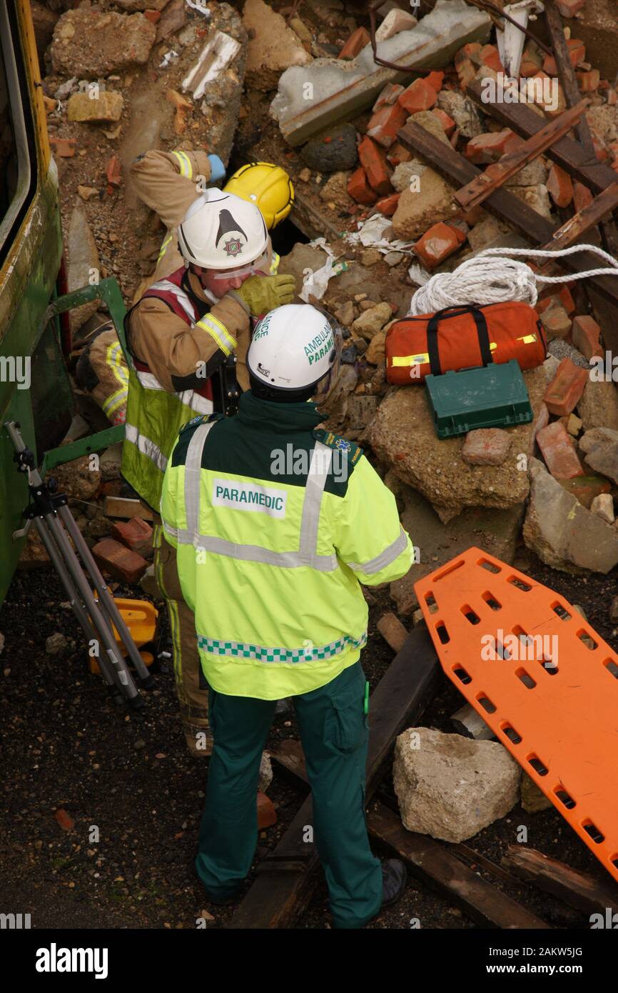 HART Team at building explosion, building collapse Stock Photo - Alamy