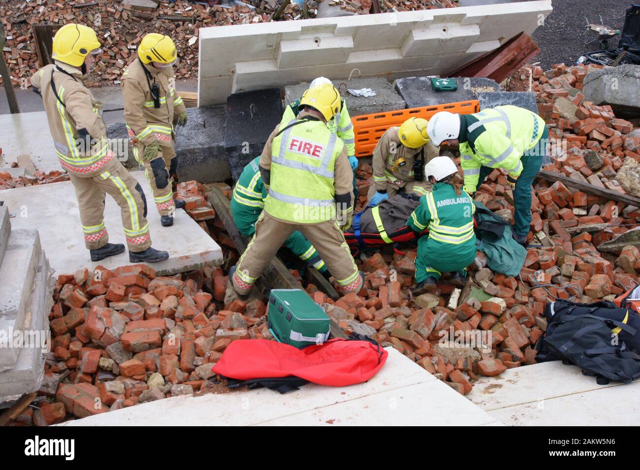 HART Team at building explosion, building collapse Stock Photo - Alamy