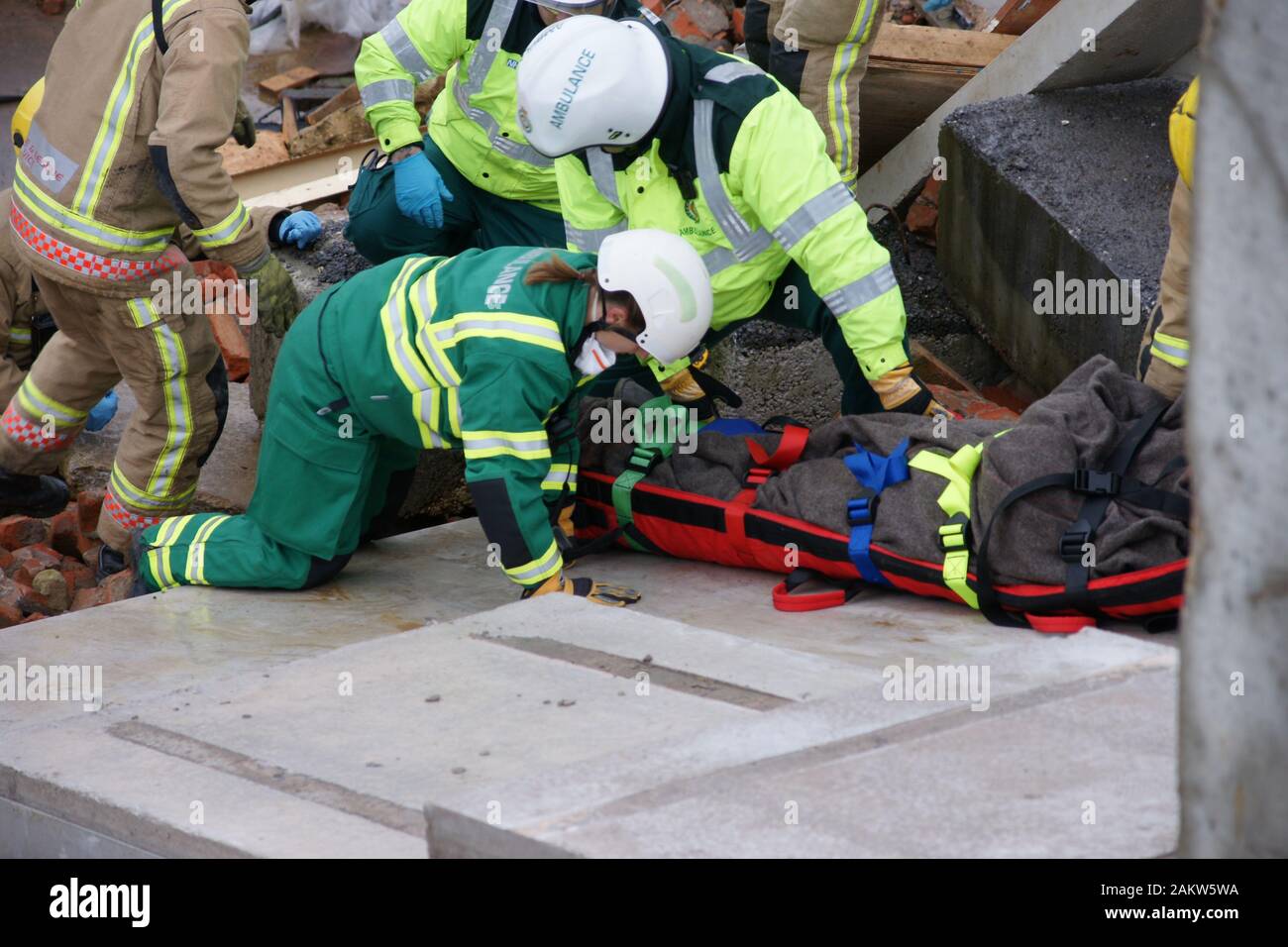HART Team at building explosion, building collapse Stock Photo - Alamy