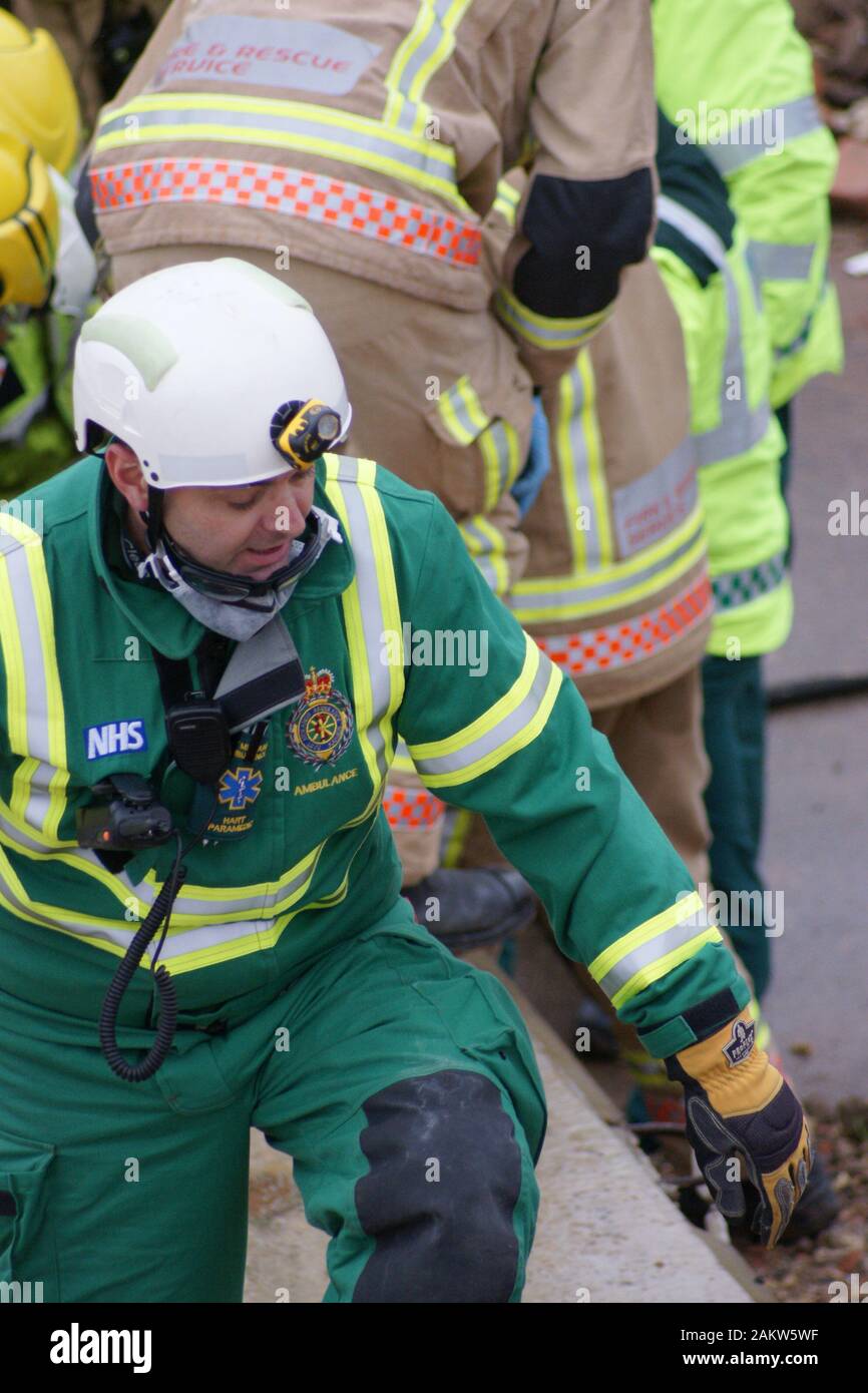 HART Team at building explosion, building collapse Stock Photo - Alamy