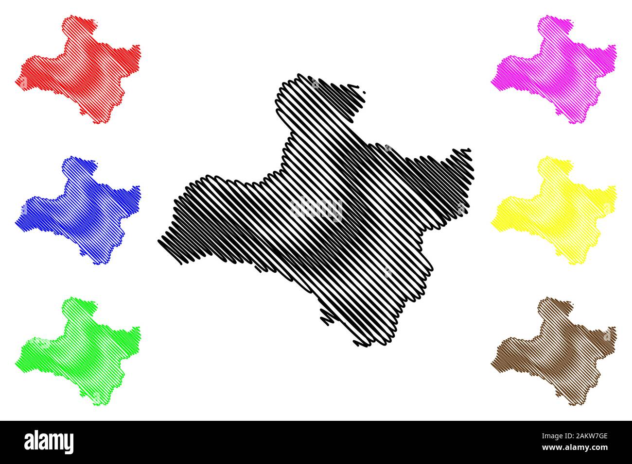 Zavkhan Province (aimags, Provinces of Mongolia) map vector ...
