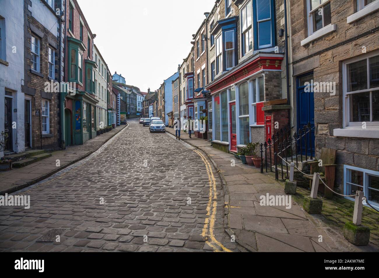 The quaint cobbled streets of Staithes,North Yorkshire,England,UK Stock ...