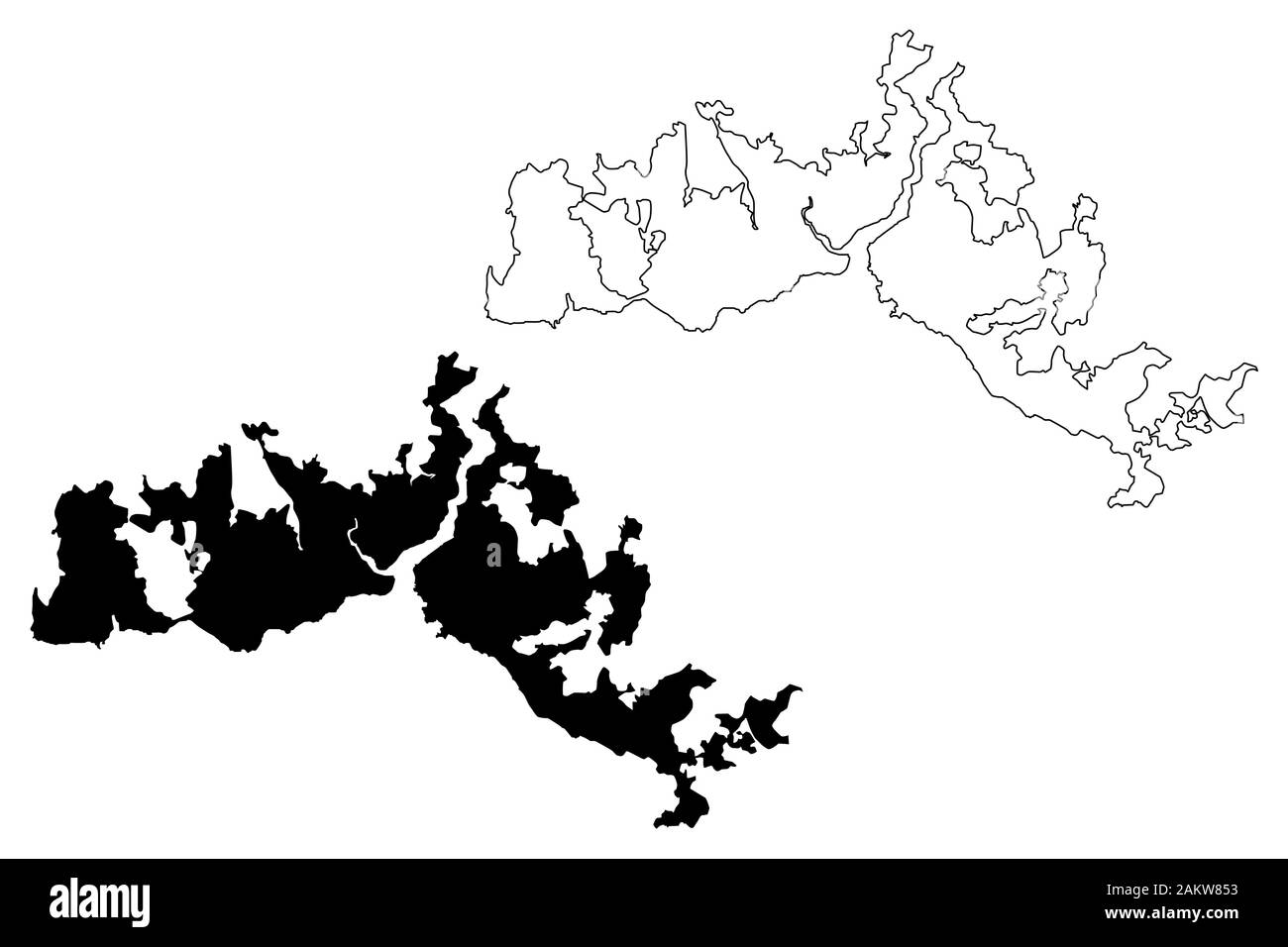 Istanbul City (Republic of Turkey) map vector illustration, scribble ...