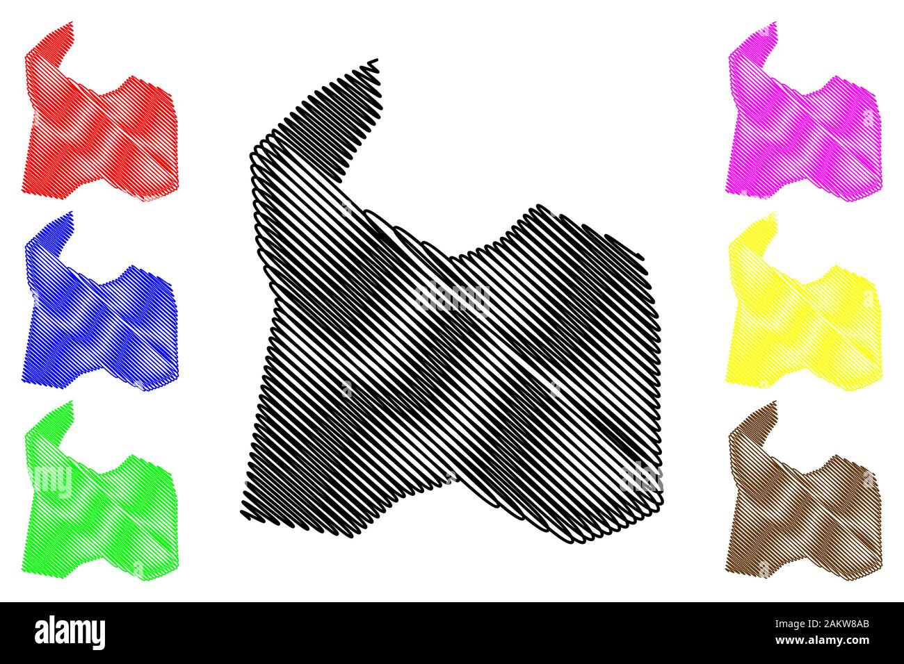 Darkhan-Uul Province (aimags, Provinces of Mongolia) map vector ...