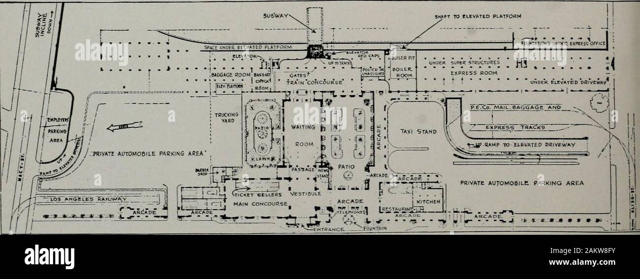 Architect and engineer . ELEVATIONS UNION PASSENGER RAILROAD TERMINAL ...