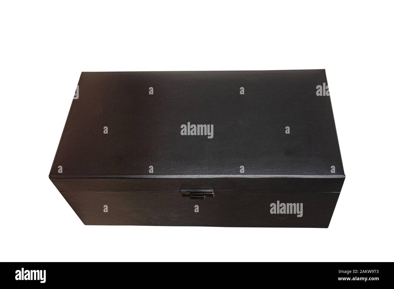Big black box on white isolated background. Top perspective view ...