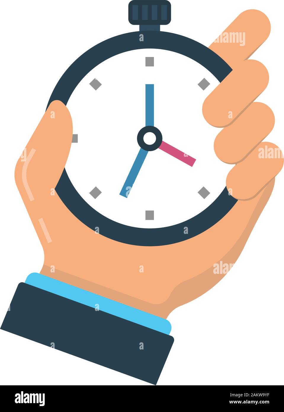 Hand holding stopwatch Stock Vector Images - Alamy