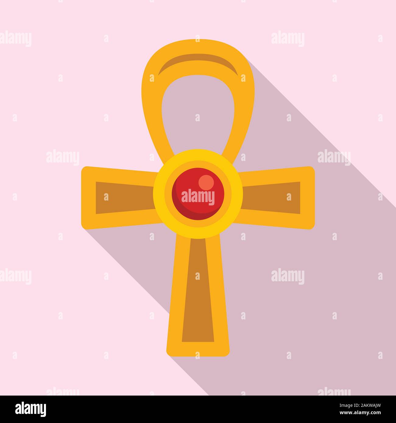 Egypt ankh cross icon. Flat illustration of Egypt ankh cross vector ...