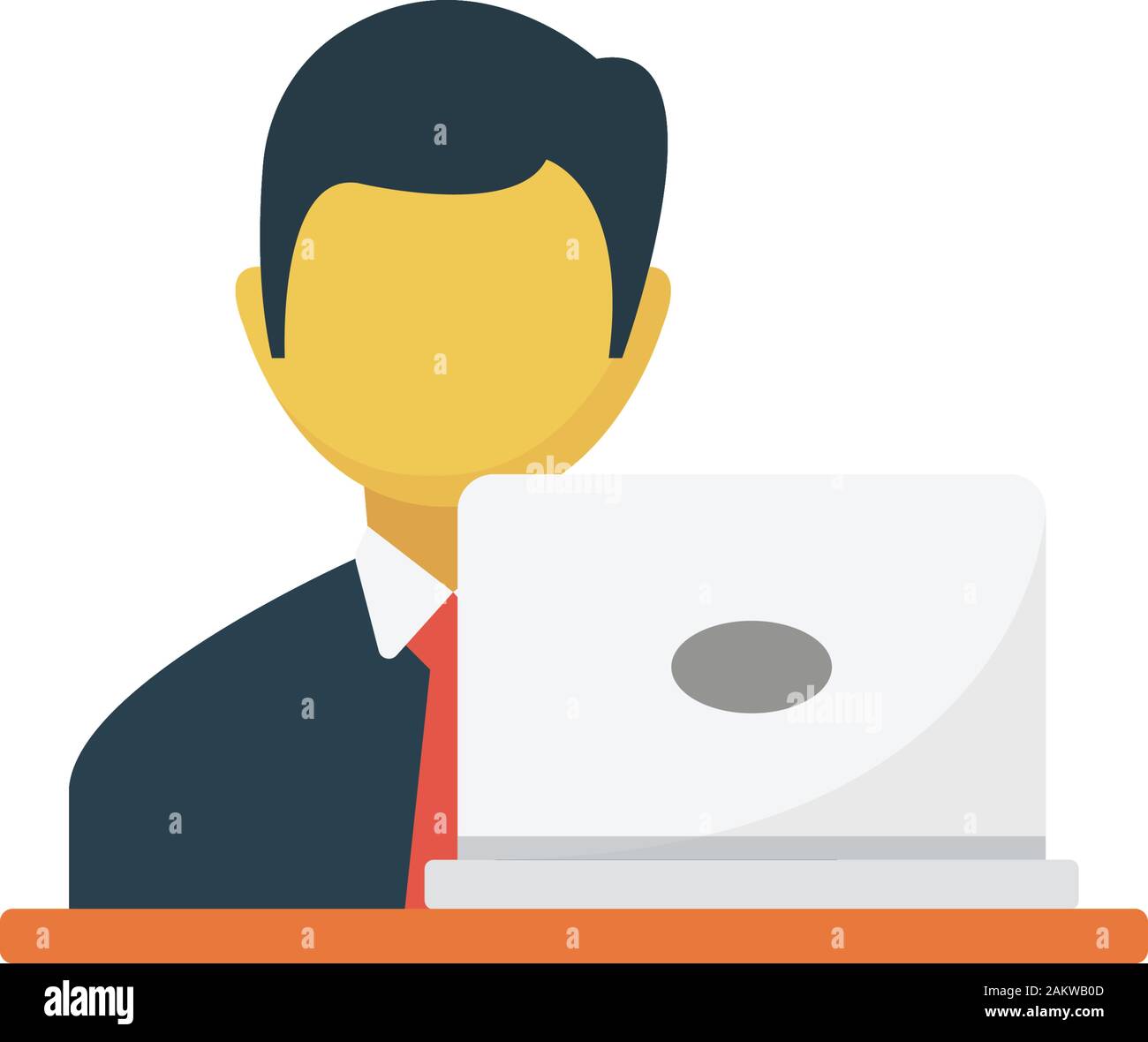 Businessman using laptop avatar Stock Vector Images - Alamy