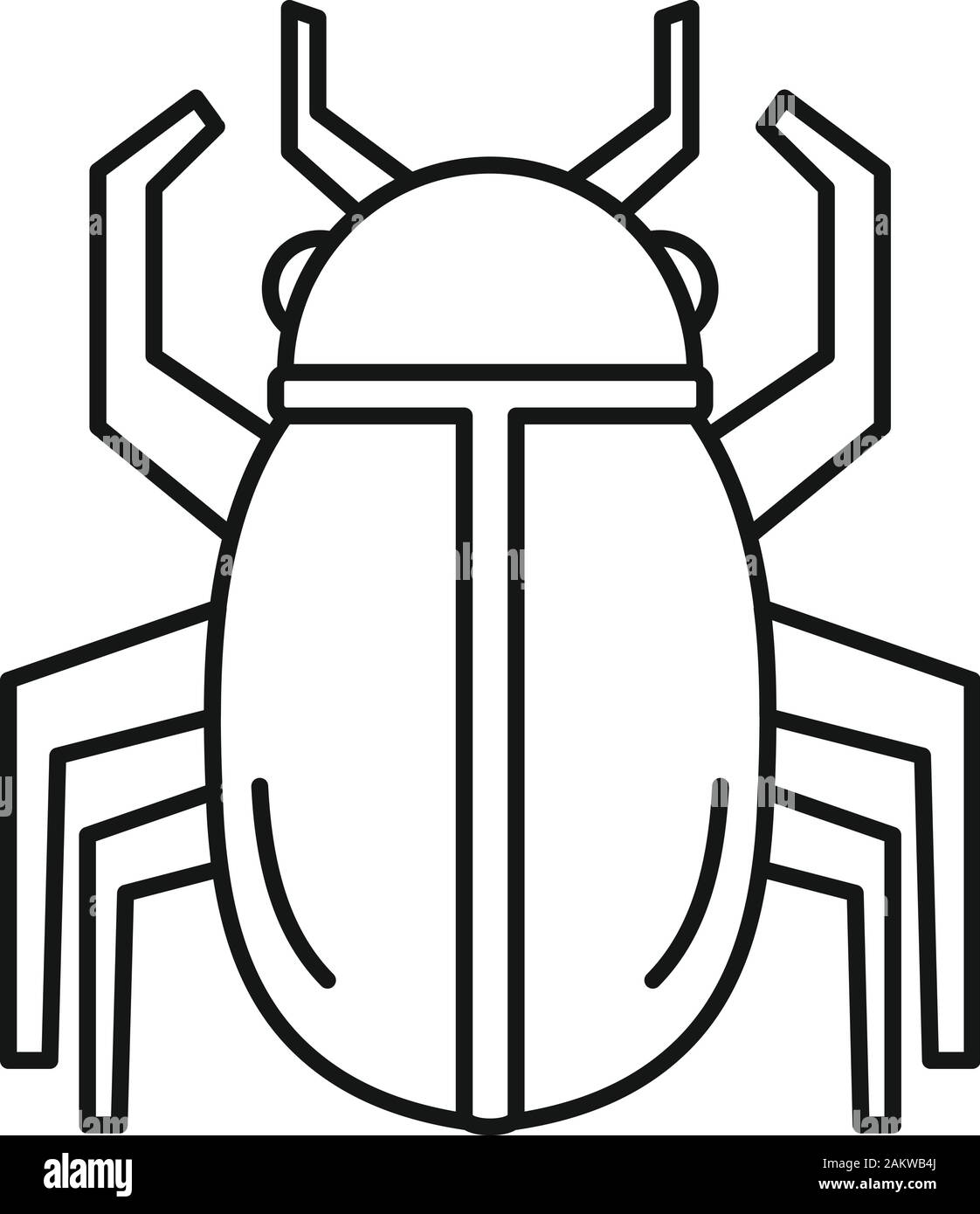 Gold egypt bug icon. Outline gold egypt bug vector icon for web design isolated on white ...