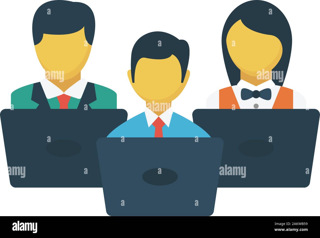 Working female employees Stock Vector Images - Alamy