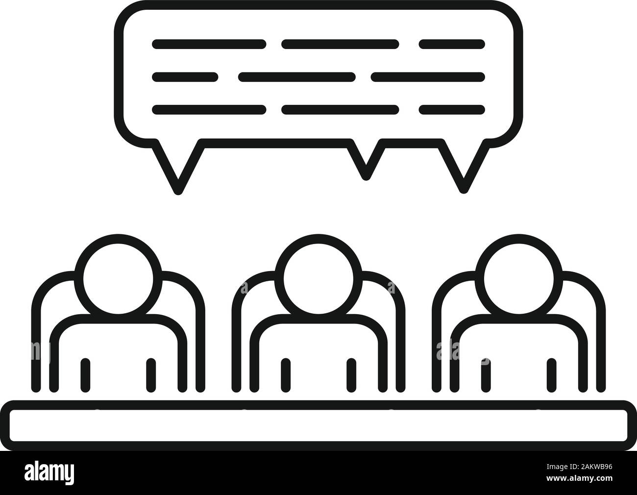 Speaking cooperation icon. Outline speaking cooperation vector icon for ...