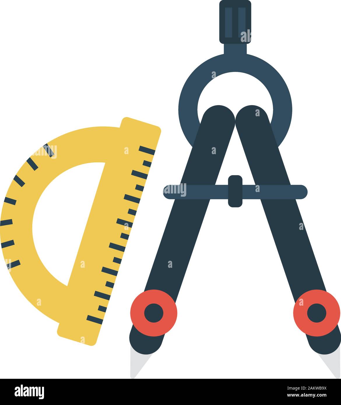 Compass protractor ruler Cut Out Stock Images & Pictures - Alamy