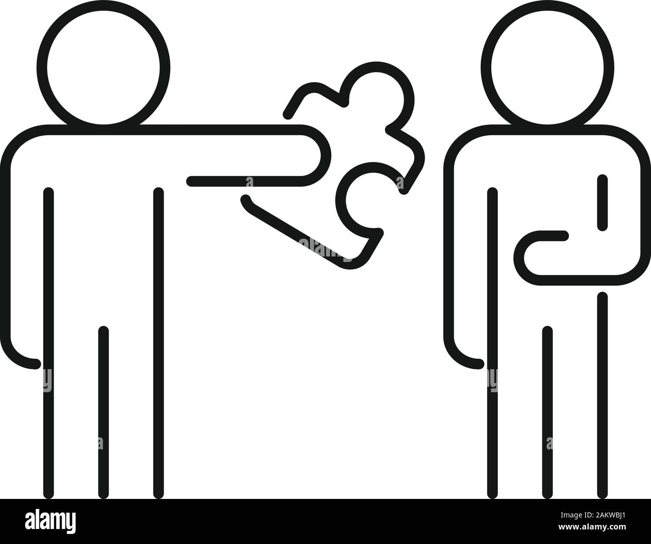 Get puzzle cooperation icon. Outline get puzzle cooperation vector icon ...