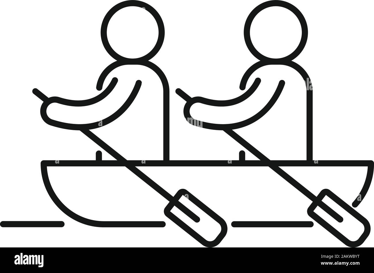 Boat team cooperation icon. Outline boat team cooperation vector icon ...