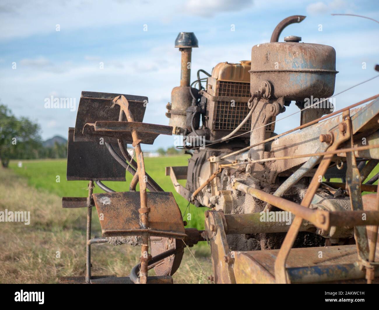 two wheeled tractor or power tiller Stock Photo - Alamy