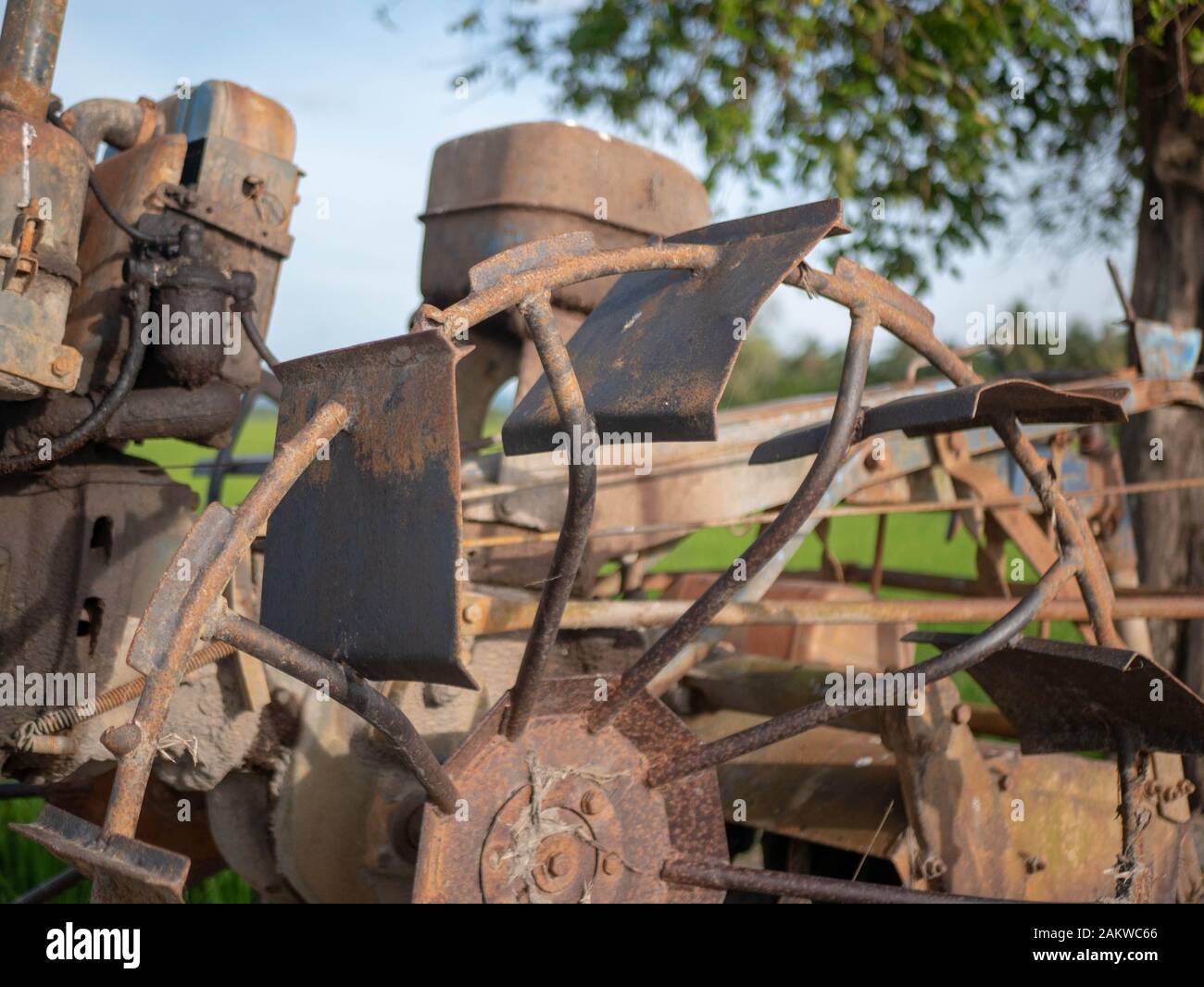 two wheeled tractor or power tiller Stock Photo - Alamy