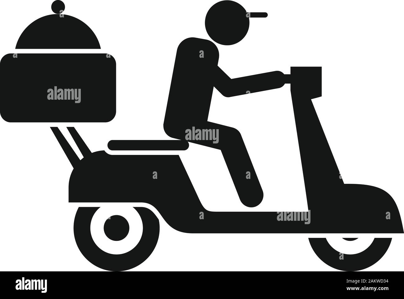 Bike food delivery icon. Simple illustration of bike food delivery ...