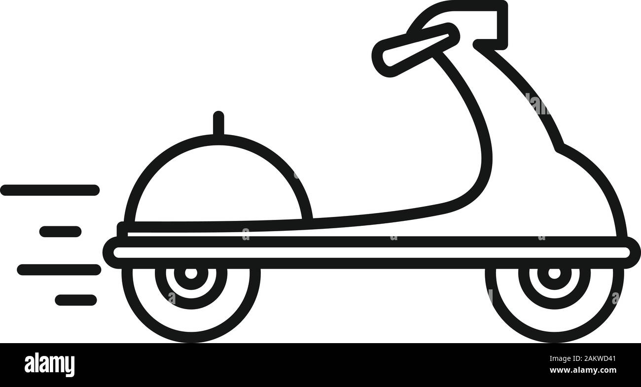 Scooter food delivery icon. Outline scooter food delivery vector icon ... Scooter food delivery icon. Outline scooter food delivery vector icon ...