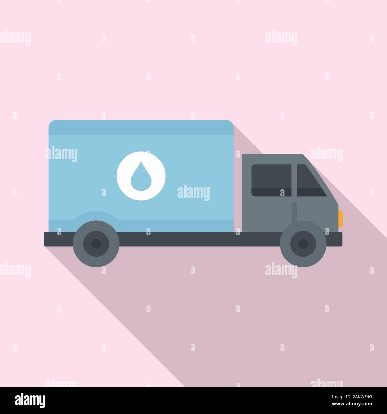 Milk delivery truck icon. Flat illustration of milk delivery truck ...