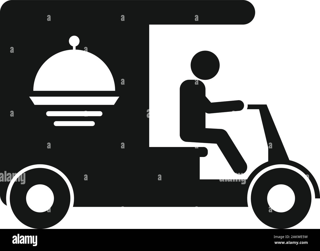 Fast food delivery icon. Simple illustration of fast food delivery ...