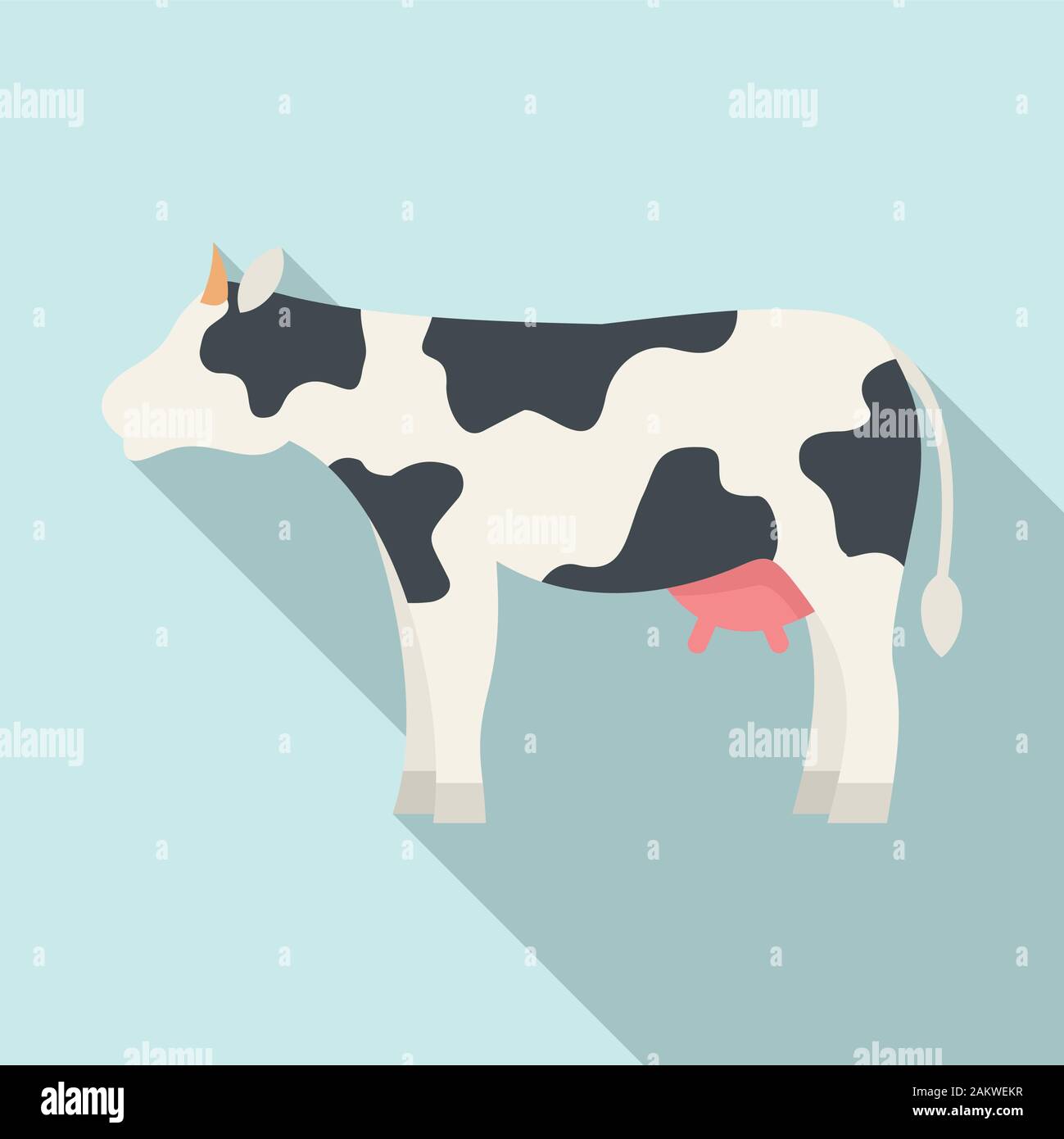 Diary cow icon. Flat illustration of diary cow vector icon for web ...