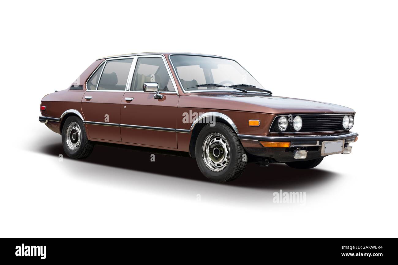 Classic premium car isolated on white Stock Photo - Alamy