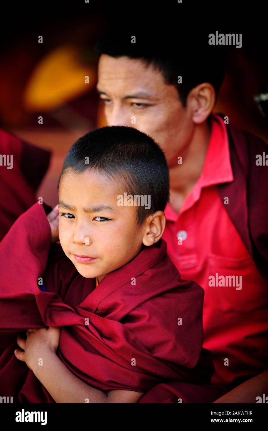 Young Buddhist monk. Most Tibetan families send at least one child to a ...