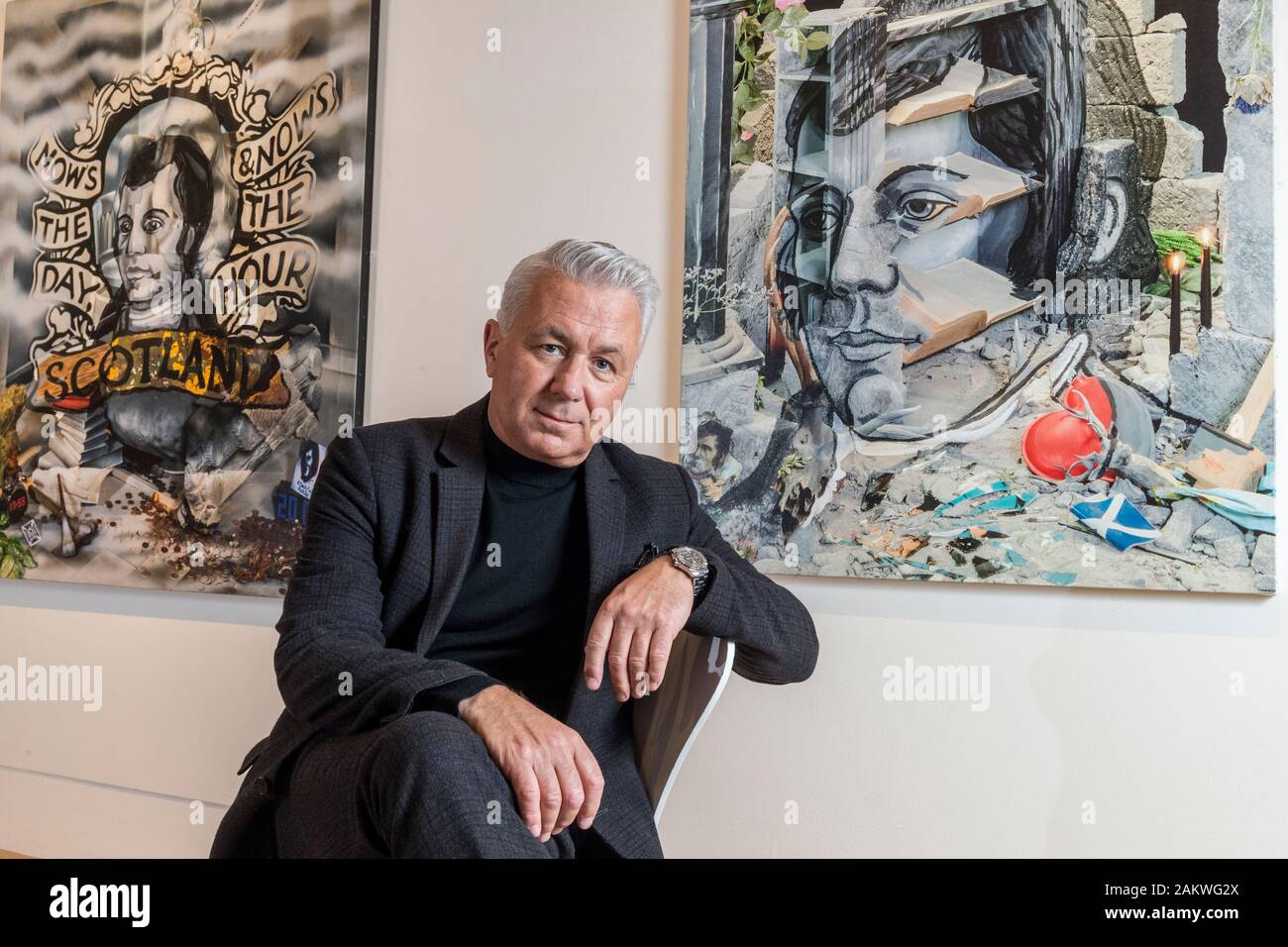 Edinburgh, United Kingdom. 10 January, 2020 Pictured: Calum Colvin with ...