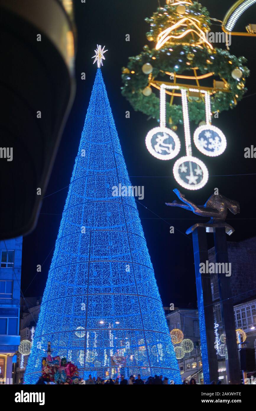 Christmas tree in Vigo 2019 Stock Photo - Alamy