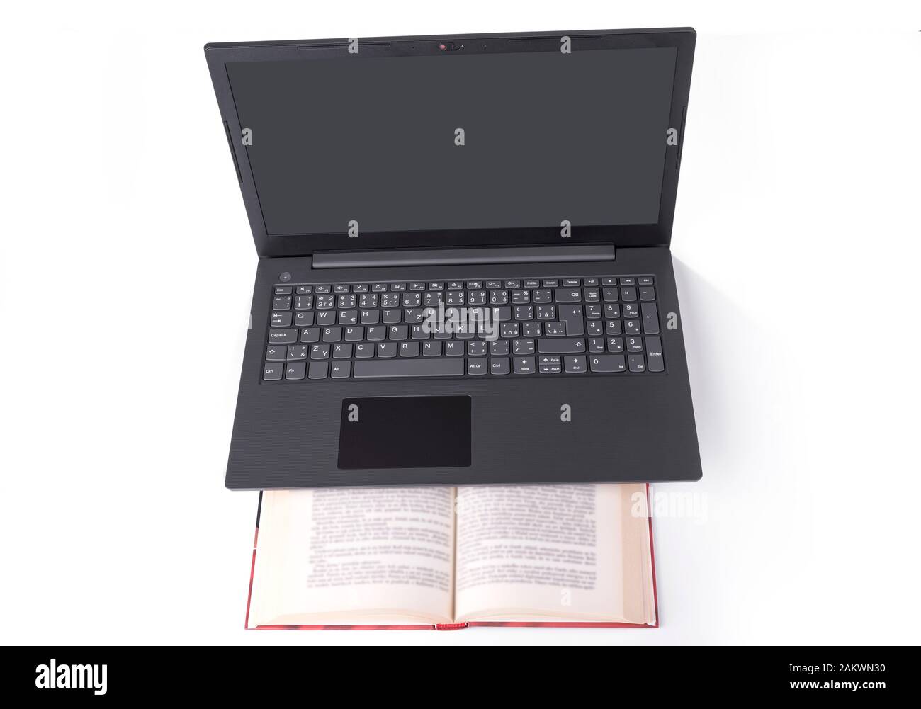 Laptop open book digital hi-res stock photography and images - Alamy