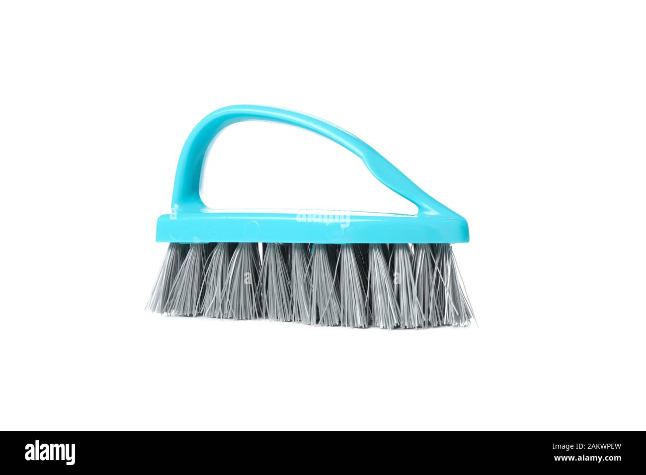 Blue cleaning brush isolated on white background Stock Photo - Alamy