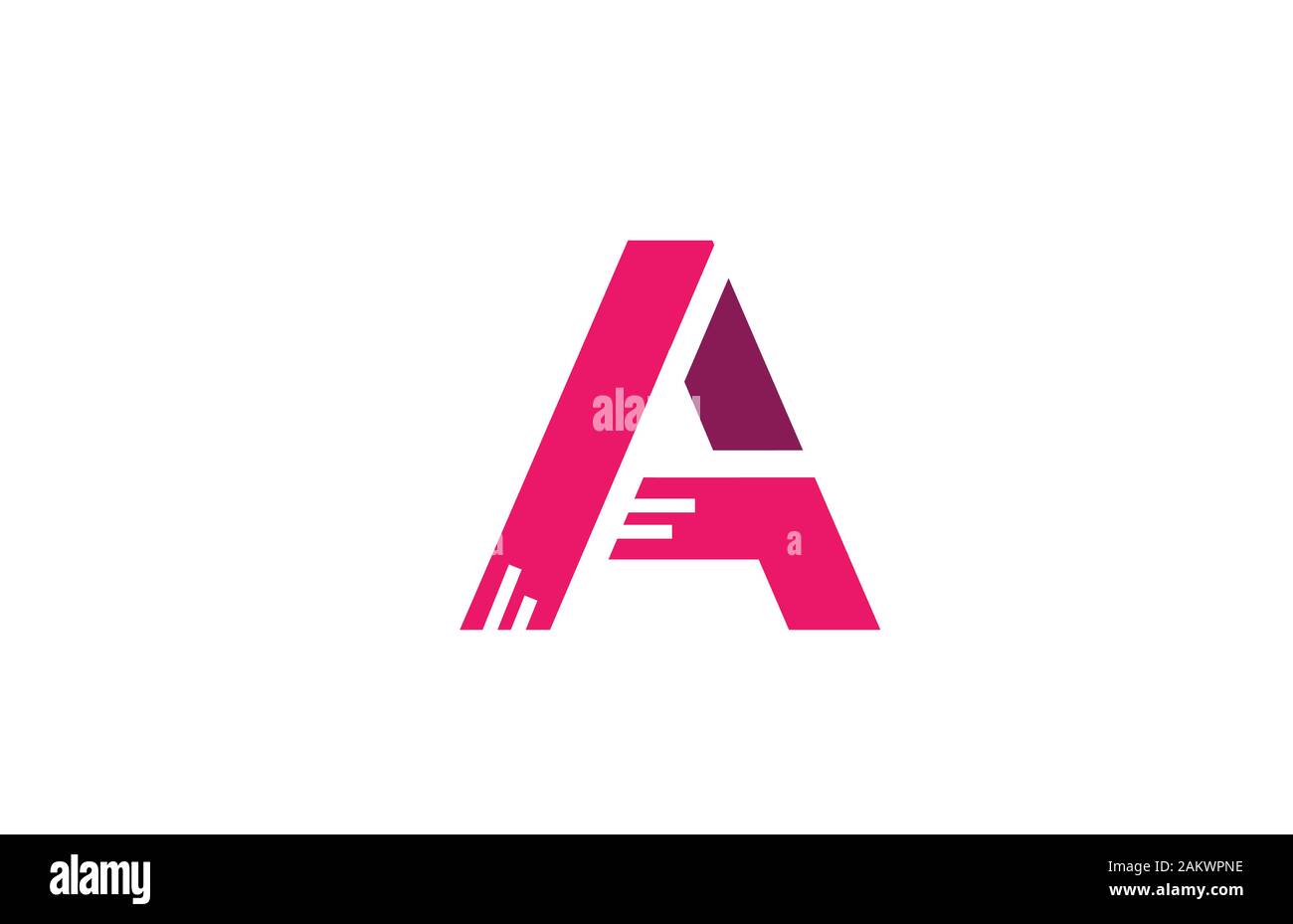 pink white alphabet letter A logo design icon for business company ...