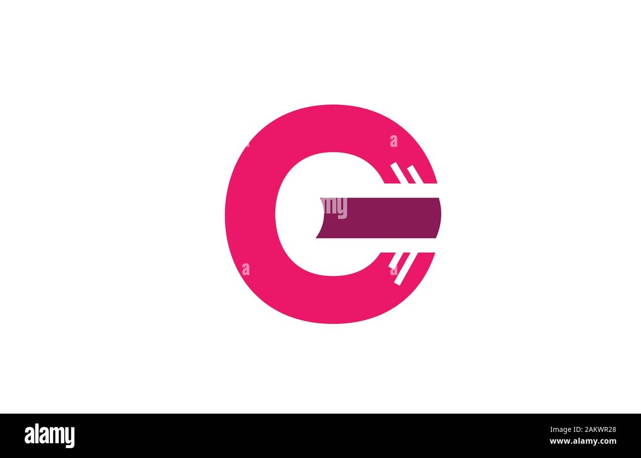 pink white alphabet letter O logo design icon for business company ...